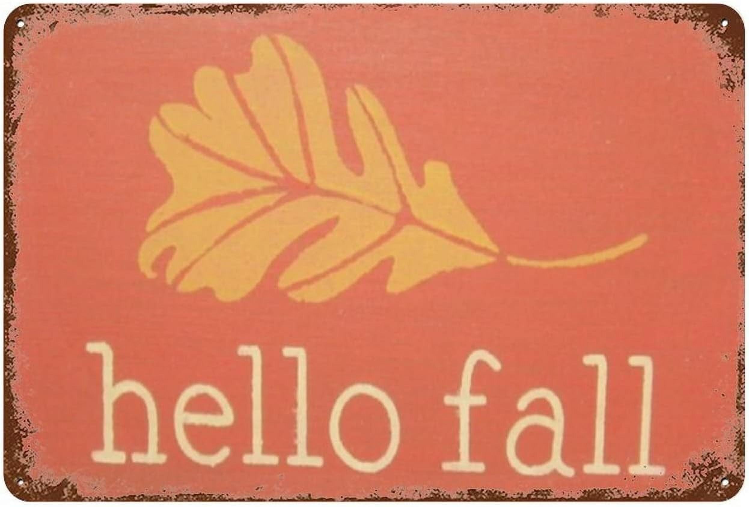 Faty-T Hello Fall Sign Autumn Harvest Rustic Decor Autumn Primitive ...