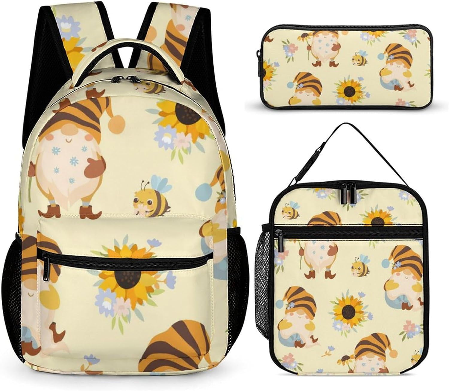 Faty-T Large Capacity Backpack Lunch Bag Cosmetic Bag Combination 3 ...