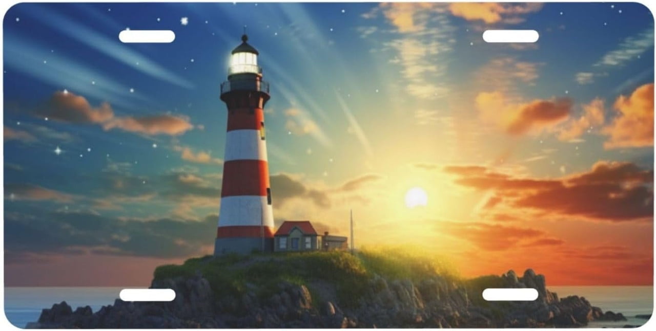 Faty-T Lighthouse Front License Plate,License Plate Funny Car ...
