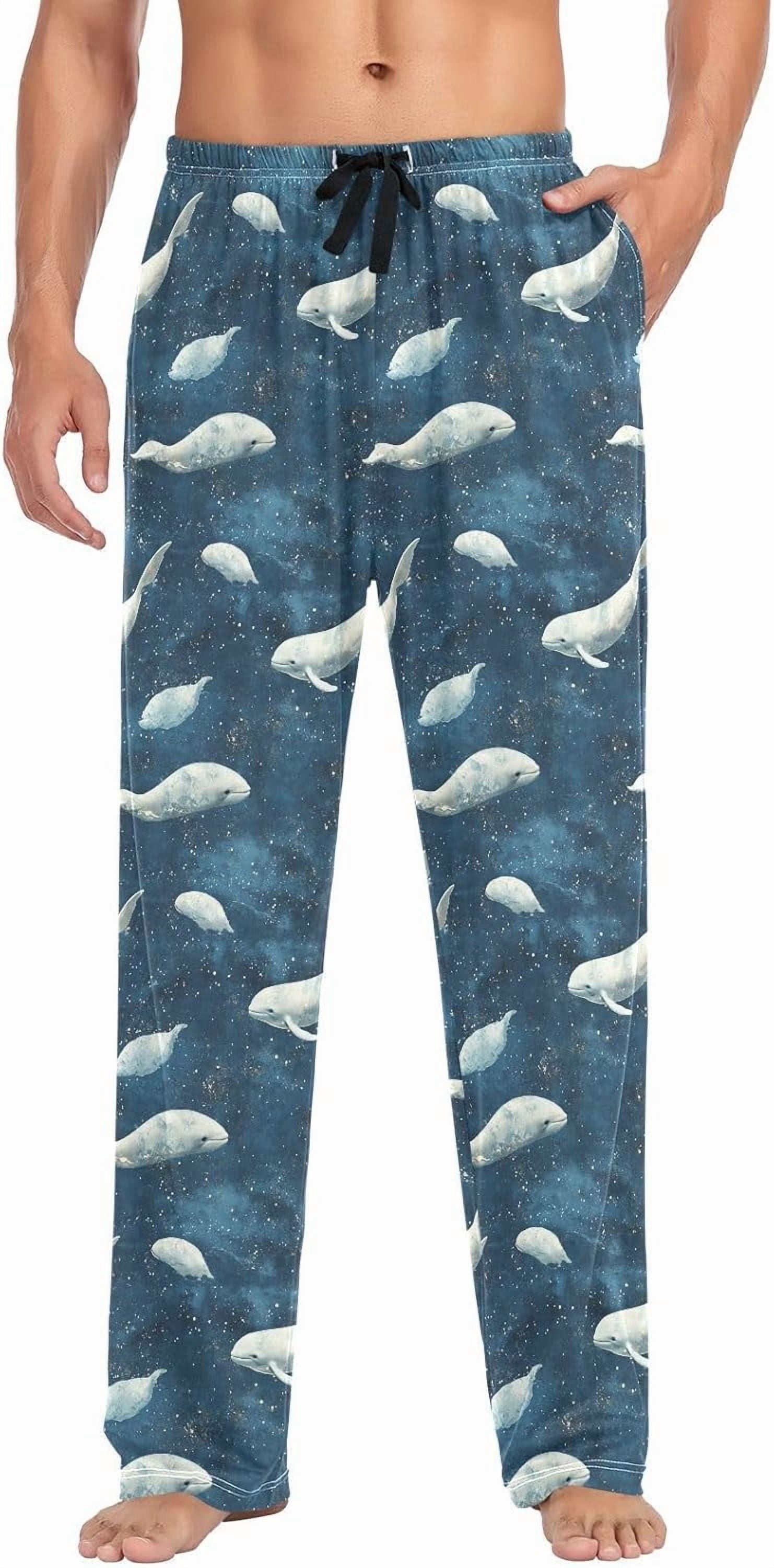 Faty-T Mens Pajama Pants Artic Beluga Pajama Bottoms Lightweight Basics ...