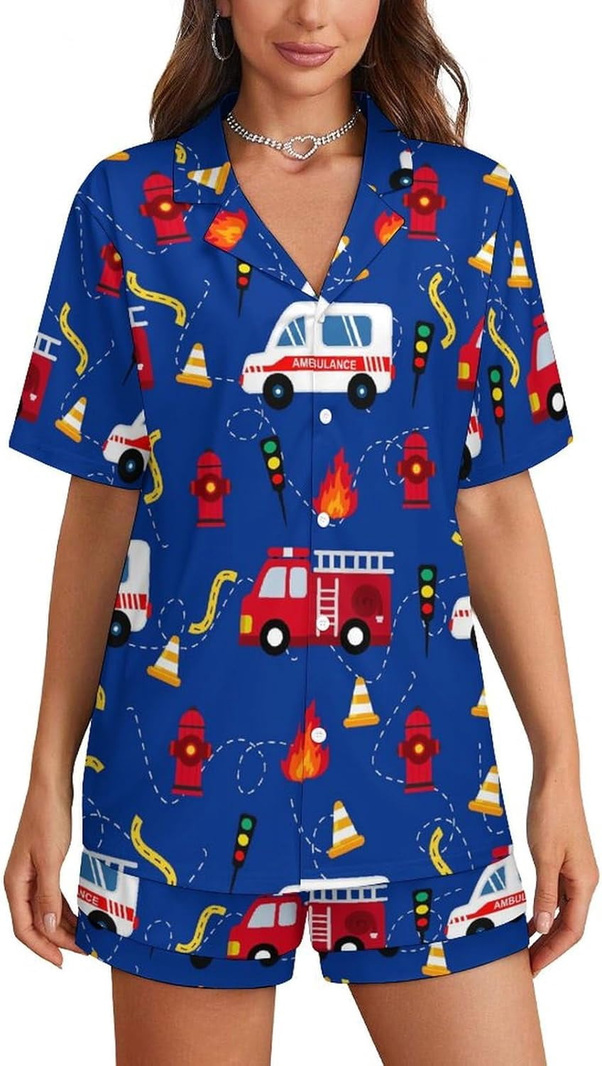 Faty-T Pajama Sets for Womens Bowling Pins Sports Theme Short Sleeve ...