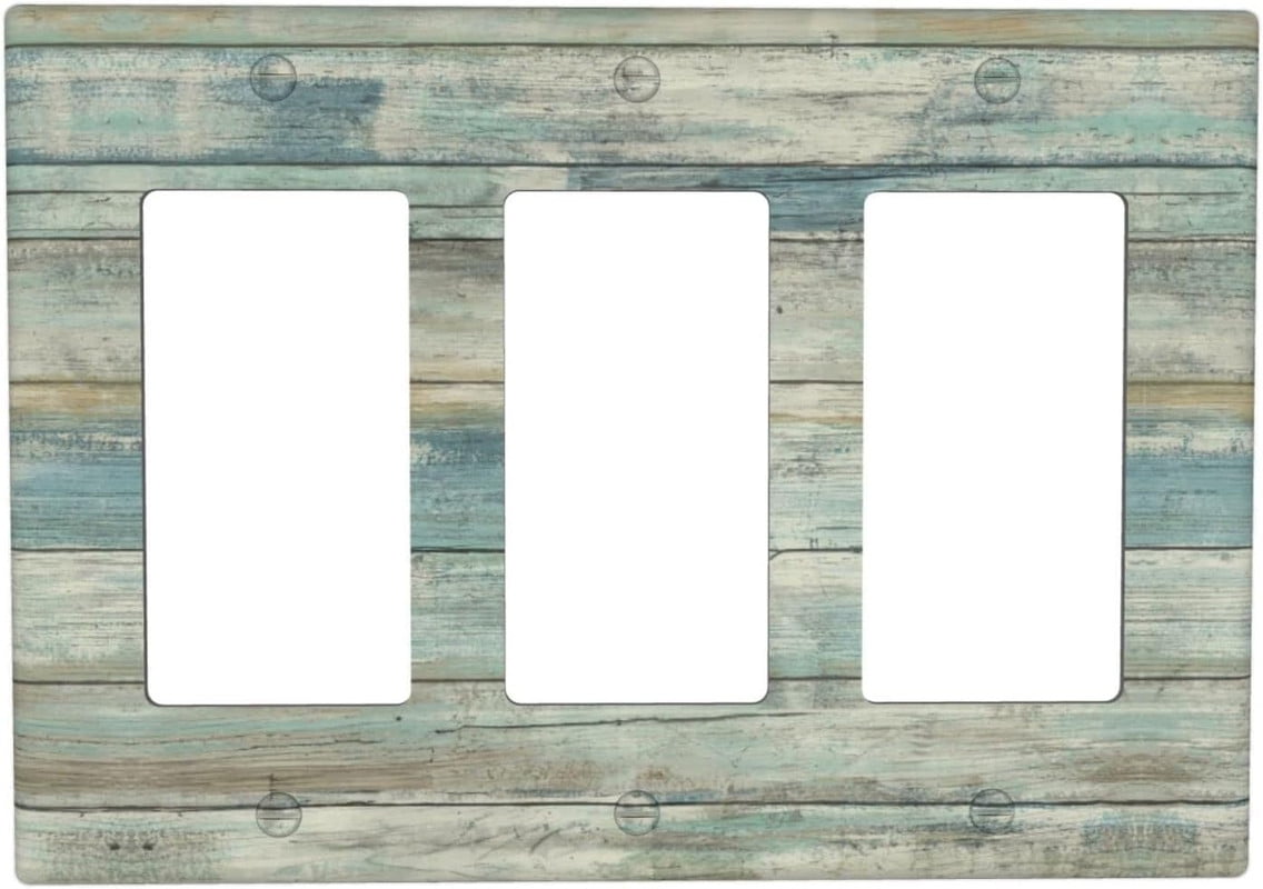 Faty-T Rustic Farmhouse Print 3 Rocker Decorative Electrical Receptacle ...