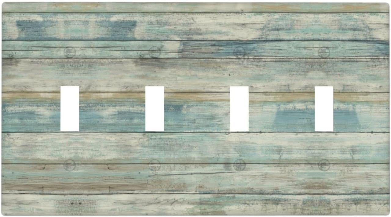 Faty-T Rustic Farmhouse Print 4 Toggle Decorative Electrical Receptacle ...