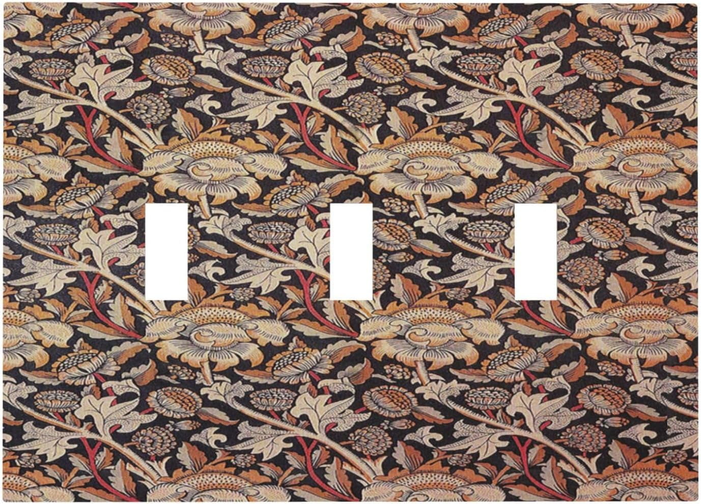 Faty-T Vintage William Morris Floral Plants Pattern Triple Toggle / 4.8 X 6.7 IN Light Switch ...