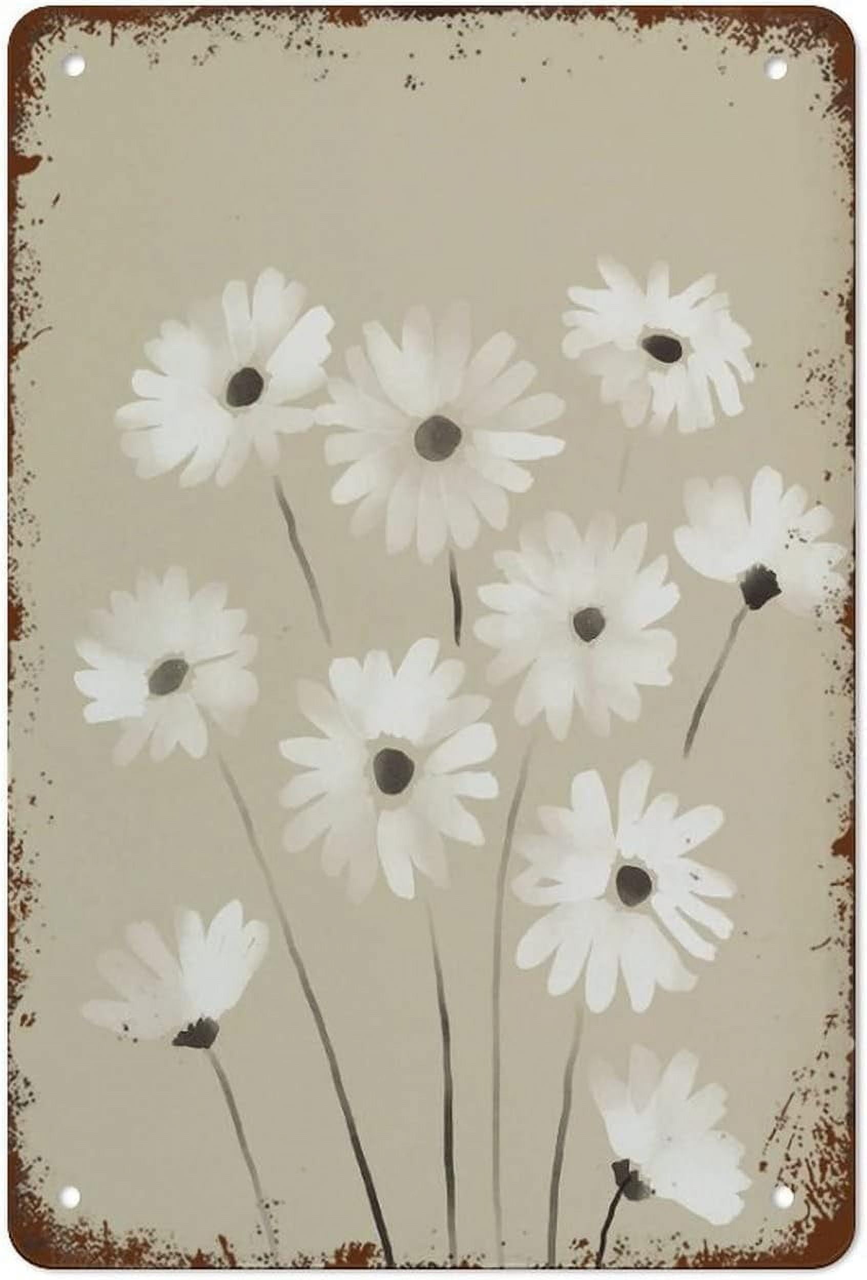 Faty-T Watercolour Daisy Flower Vintage Metal Signs Metal Tin Sign ...