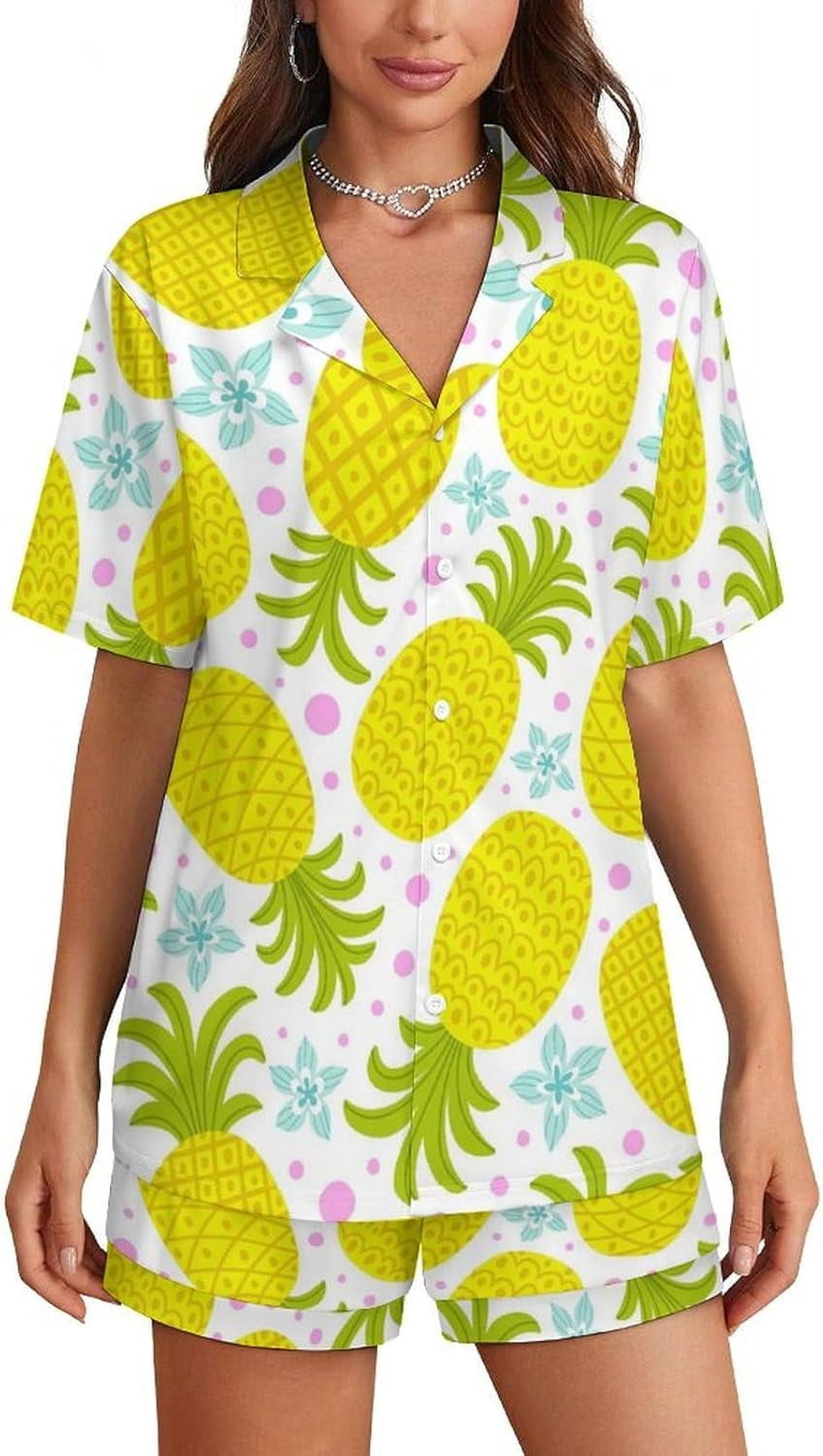 Faty-T Women Pajamas Shorts Sets Waffles Seamless Pattern PJs 2 Piece ...