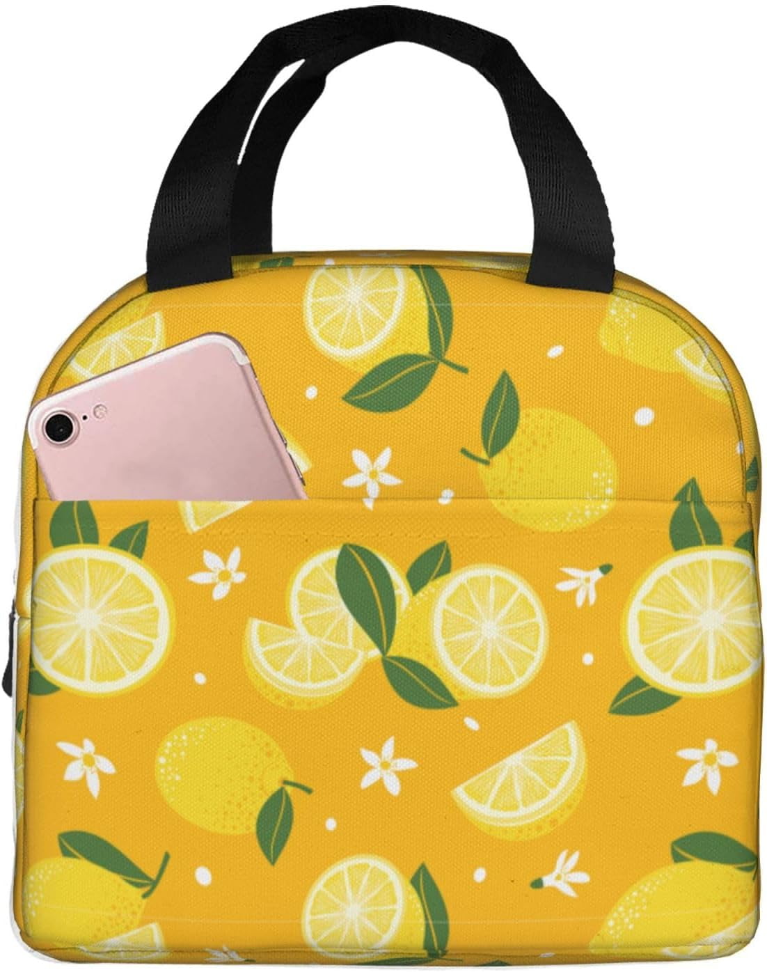 Faty-T Yellow Lemon Lunch Bag for Women Men Insulated Lunch Box ...