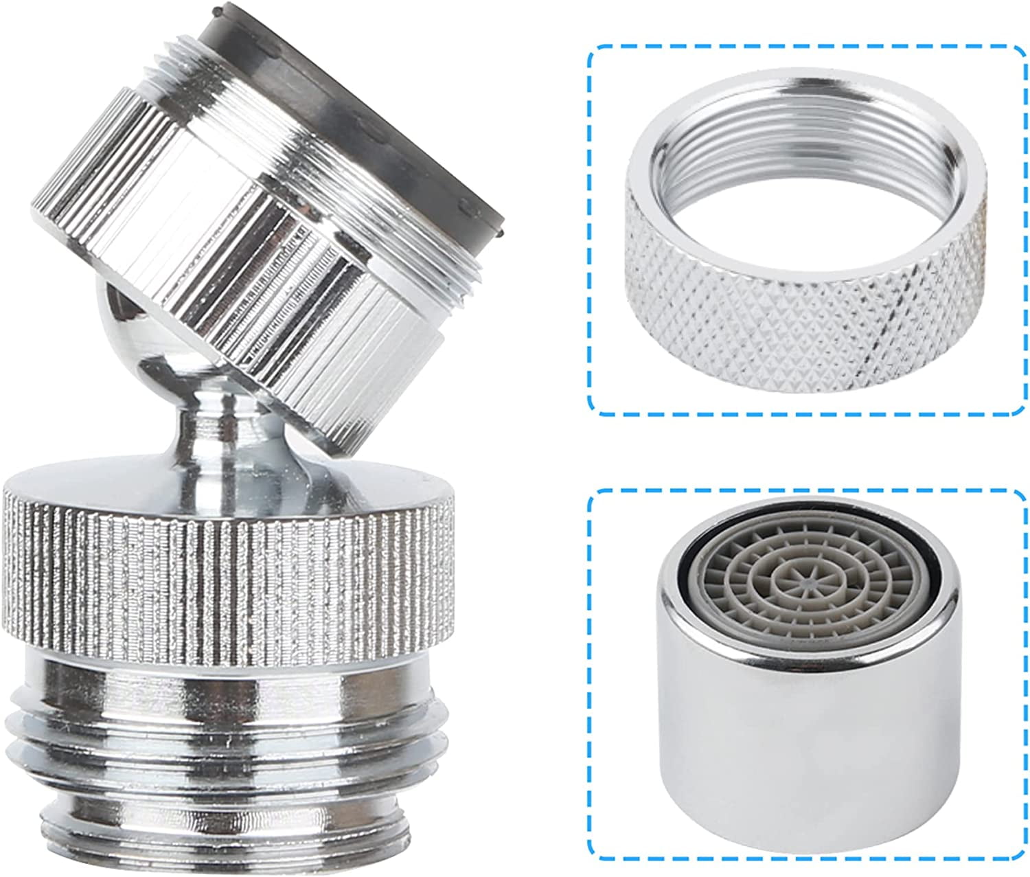 Faucet Adapter Kit 360 Degree Swivel Aerator Adapter to Connect Garden ...