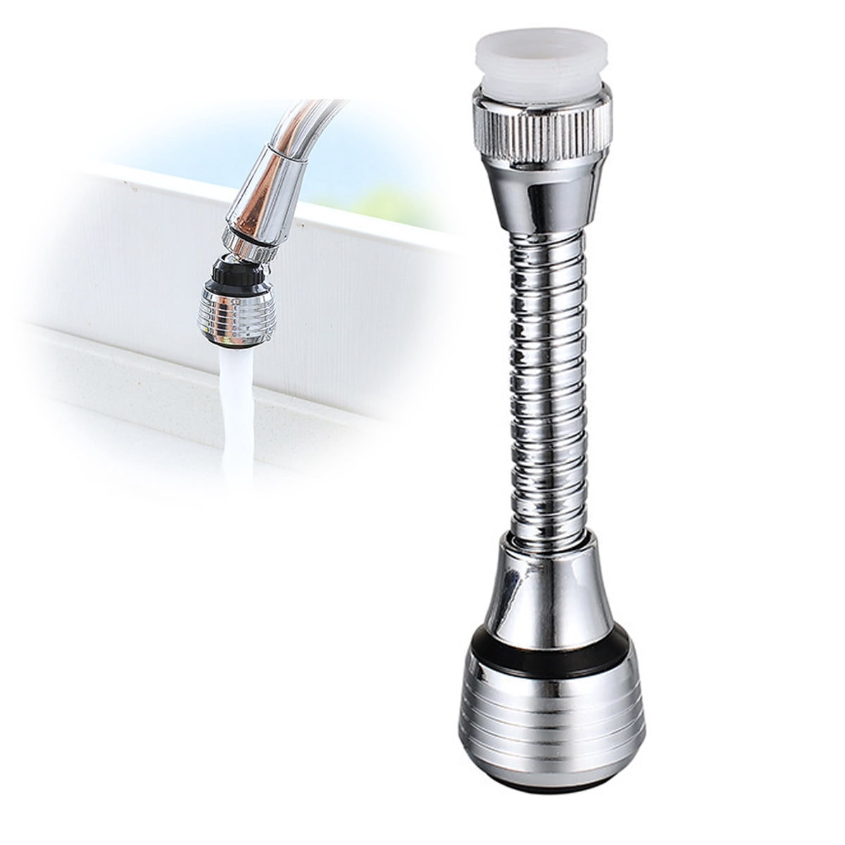 Faucet Aerator,360 Rotate Swivel Water Saving Tap Aerator Diffuser ...