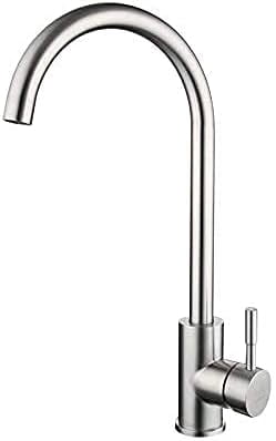 Faucet Bathroom Kitchen Faucet Lead-Free Stainless Steel Brushed Nickel ...