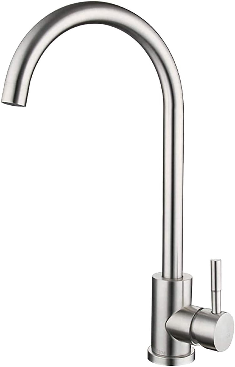 Faucet Bathroom Kitchen Faucet Lead-Free Stainless Steel Brushed Nickel ...