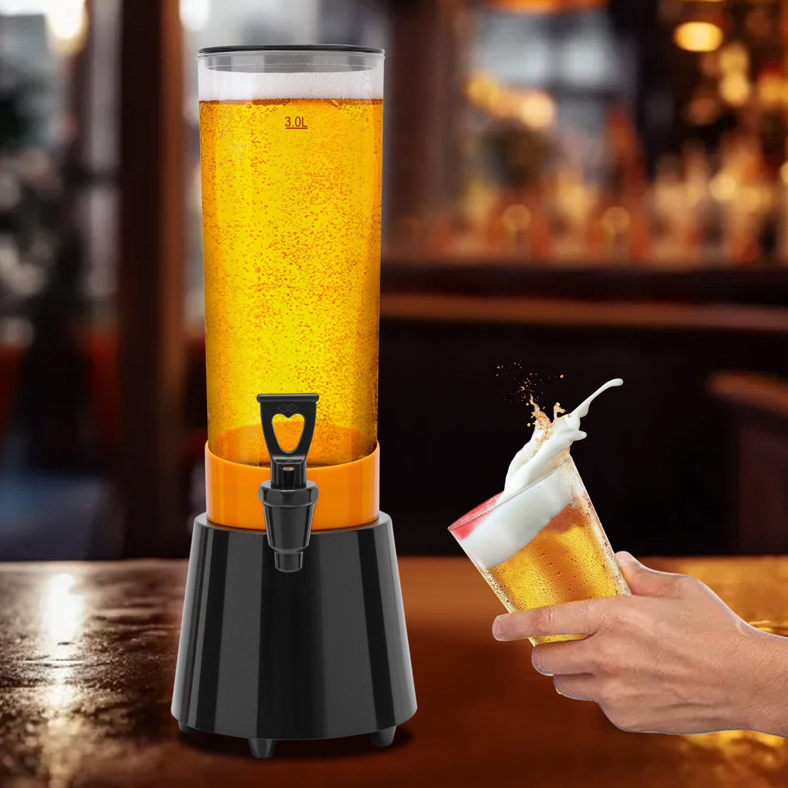 Faucet Design Beverage Dispenser, 0.79 Gallons Water Juice Drink ...