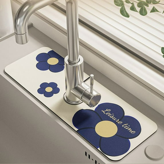 Faucet Draining Mat -Self Absorbent Draining Mat For Kitchen Counter ...
