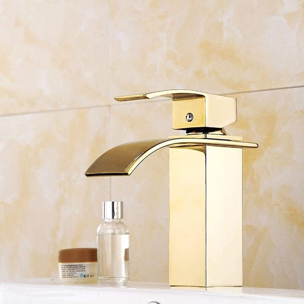 Faucet Full Bronze Hot and Cold Waterfall Basin Faucet Water-tap Gold ...