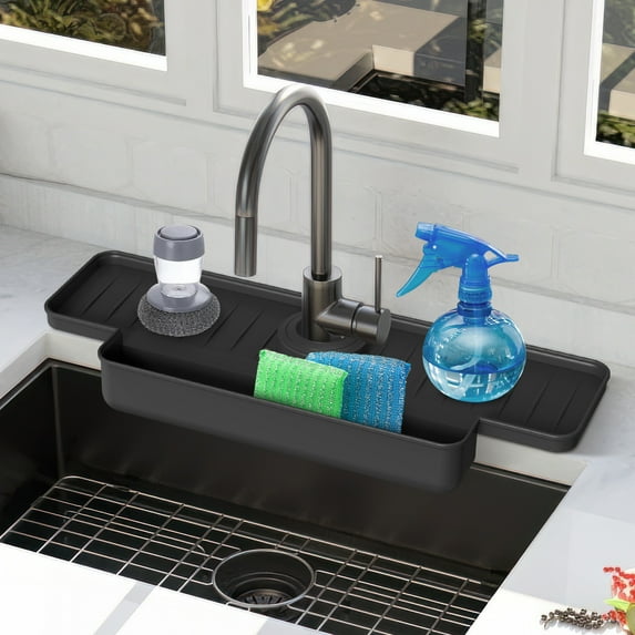 Faucet Handle Drip Catcher Tray Mat Faucet Mat For Kitchen Sink ...