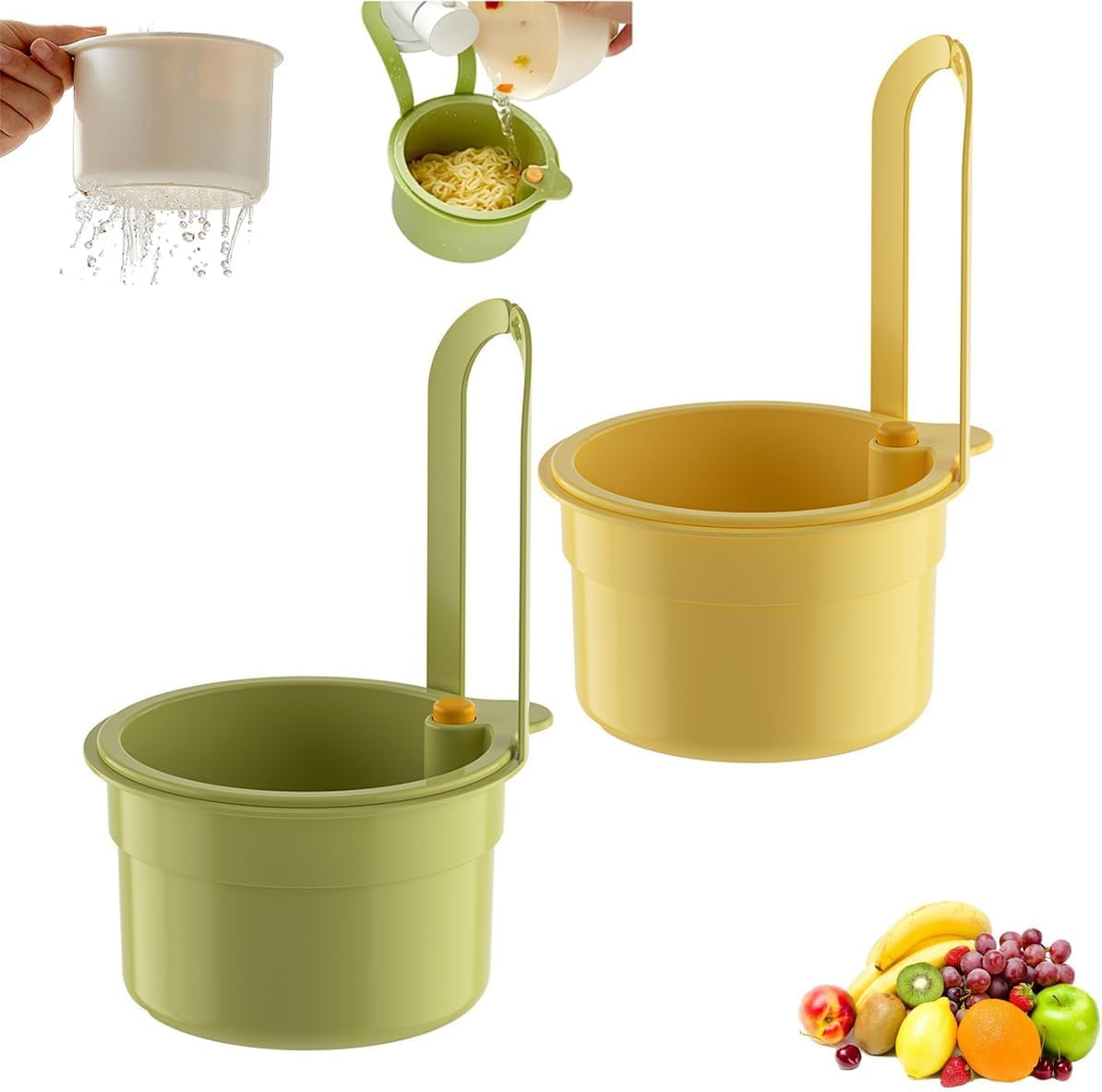 Faucet Hanging Strainer, Plastic Kitchen Drain Storage Basket, Press ...