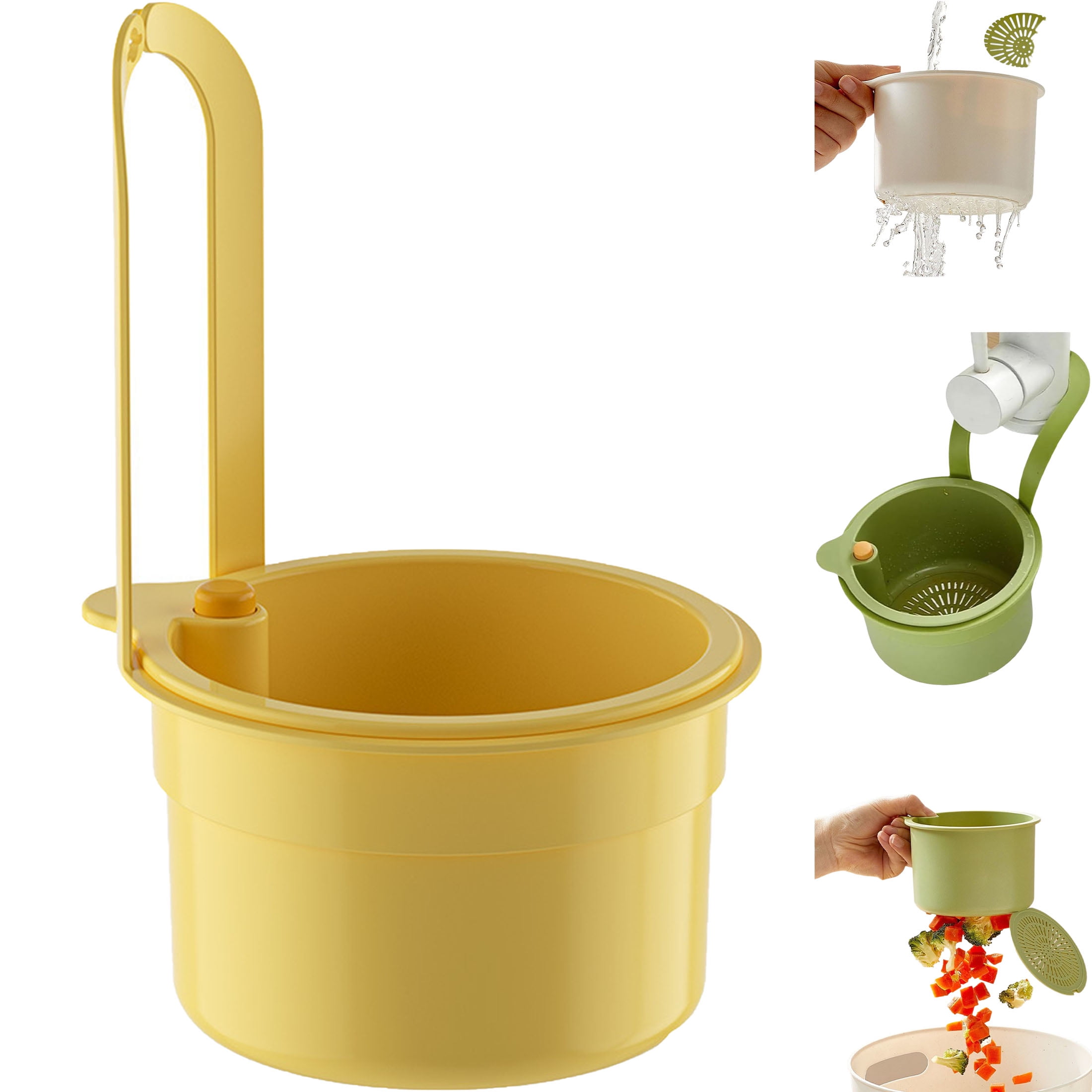 Faucet Hanging Strainer,Self-Cleaning Hanging Sink Strainer Basket with ...