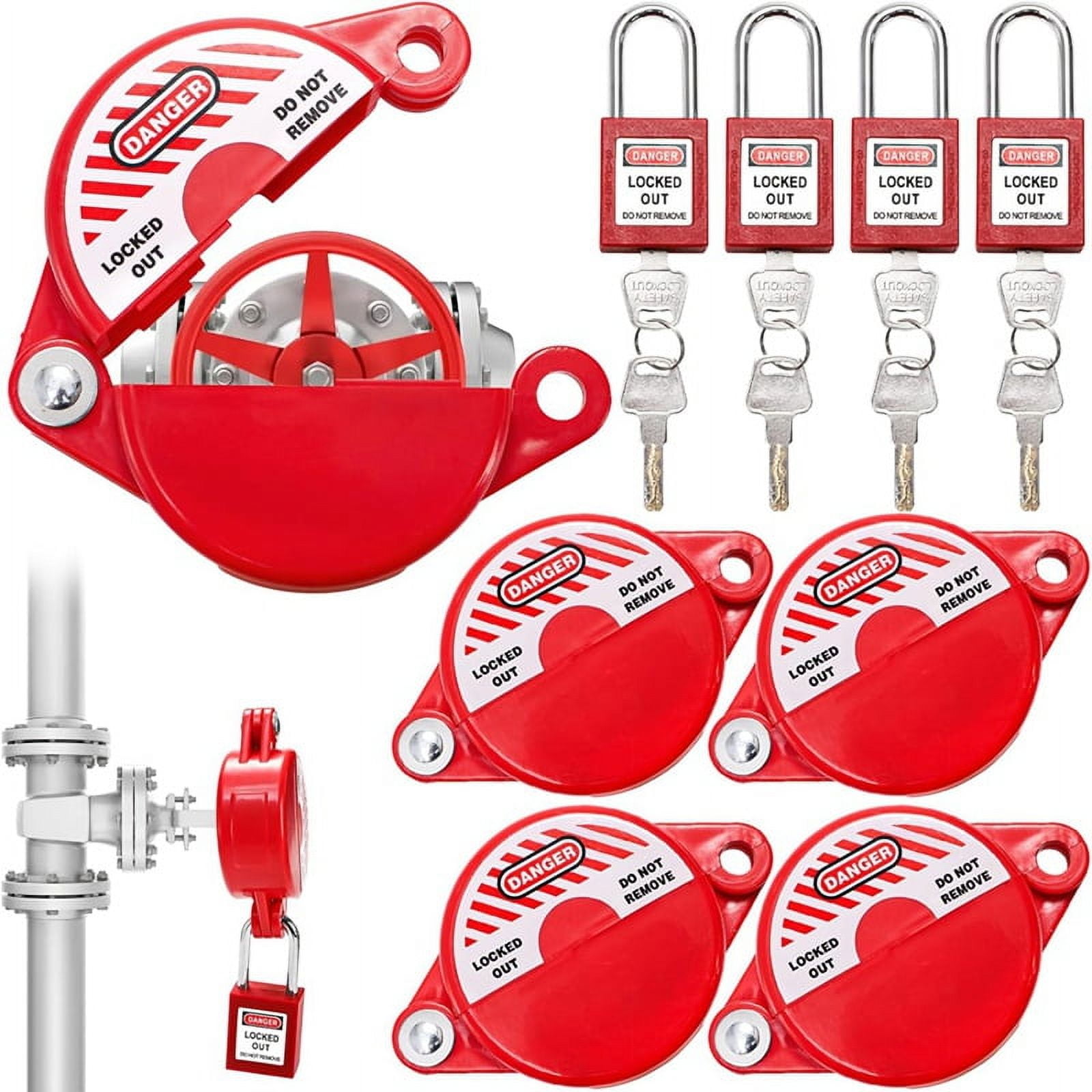 Faucet Lockouts and Safety Padlocks,Set of 4,Swivel Safety Gate Valve ...