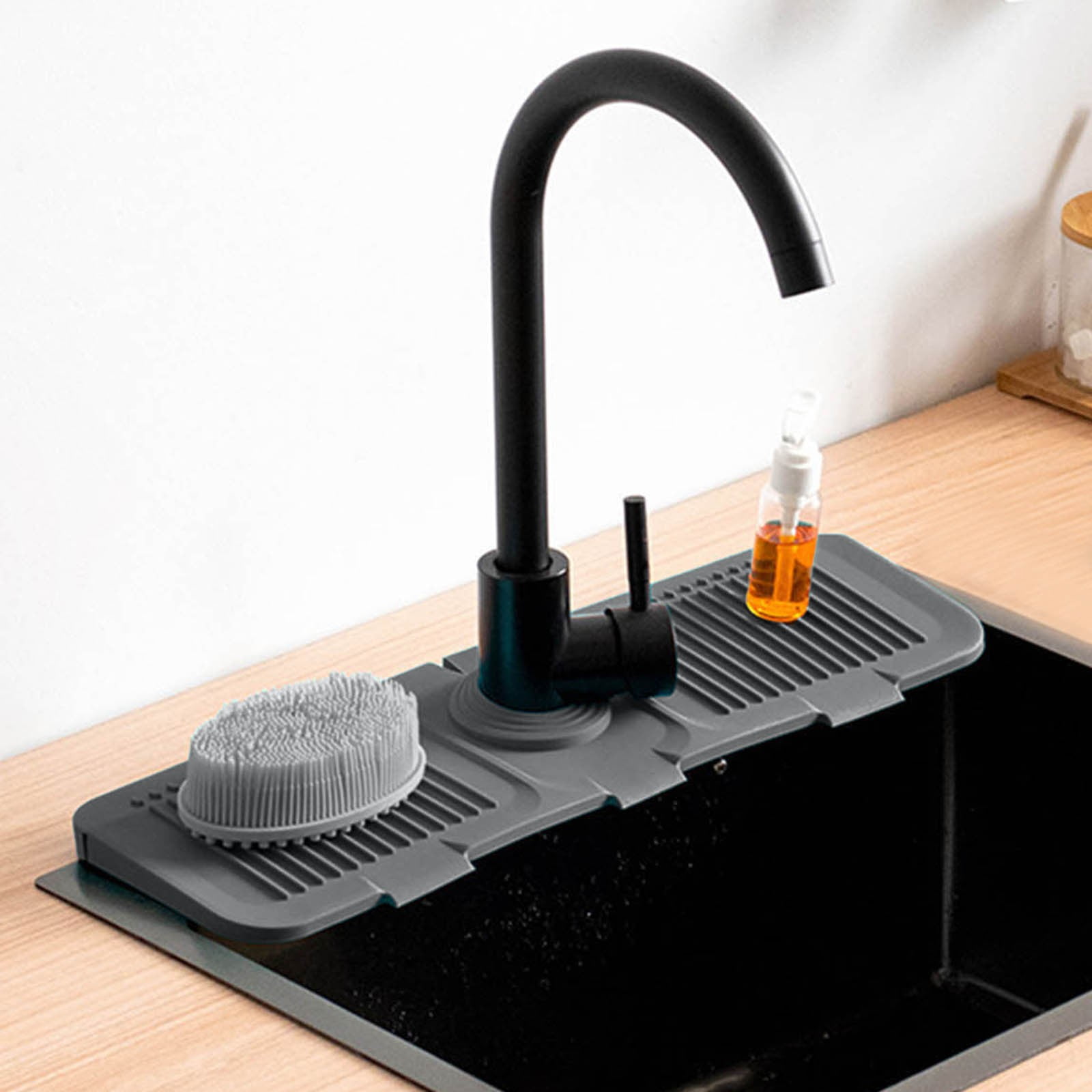 Faucet Mat for Kitchen, 17.5 X 5.9 Inch, Fast Self-Draining, Bathroom ...