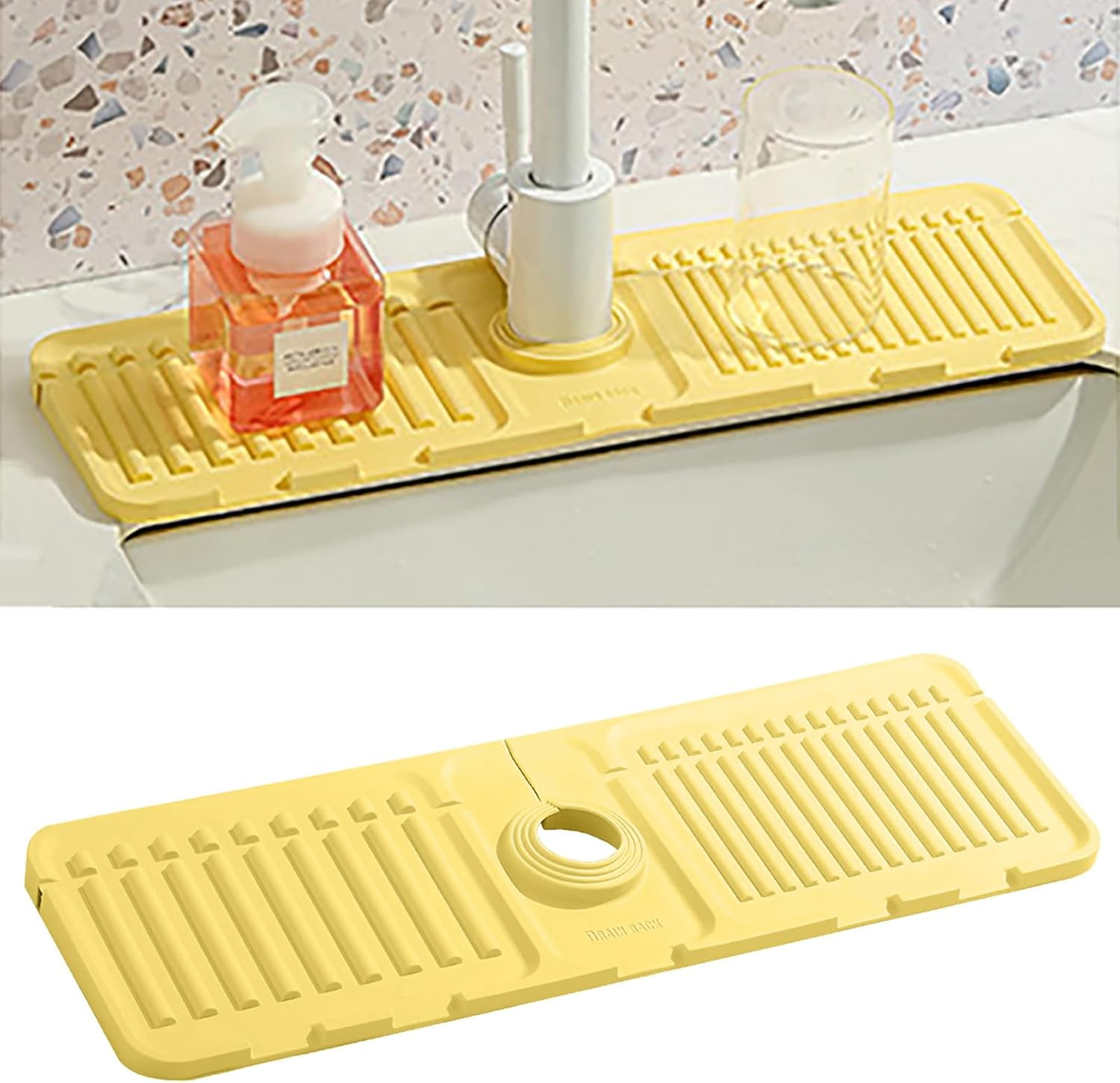 Faucet Mat for Kitchen Sink - 2024 New Silicone Faucet Mat Dish Soap ...
