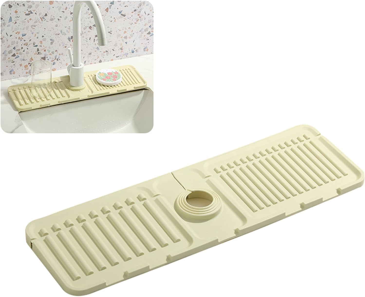 Faucet Mat for Kitchen Sink - 2024 Upgraded Premium Silicone Splash ...
