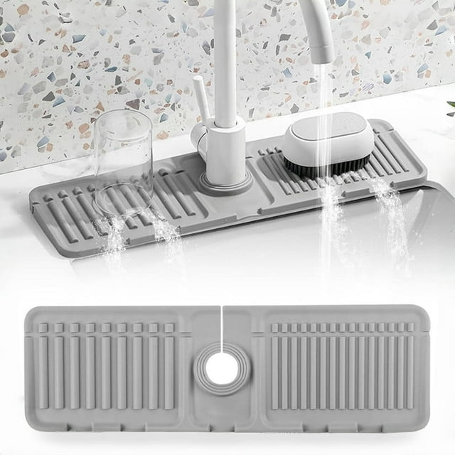 Faucet Mat for Kitchen Sink - 2025 Upgraded Premium Silicone Splash ...