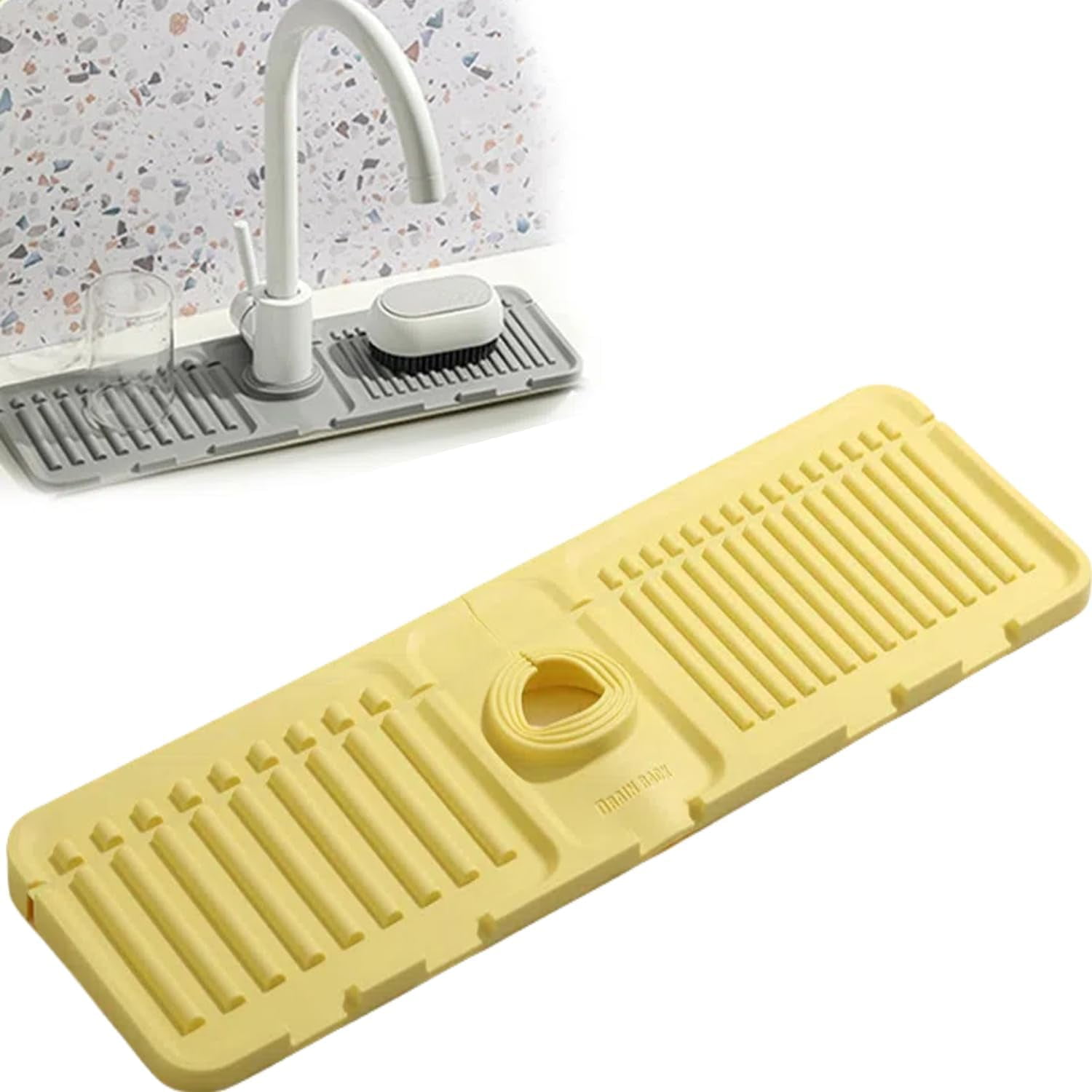 Faucet Mat for Kitchen Sink - 2025 Upgraded Premium Silicone Splash ...