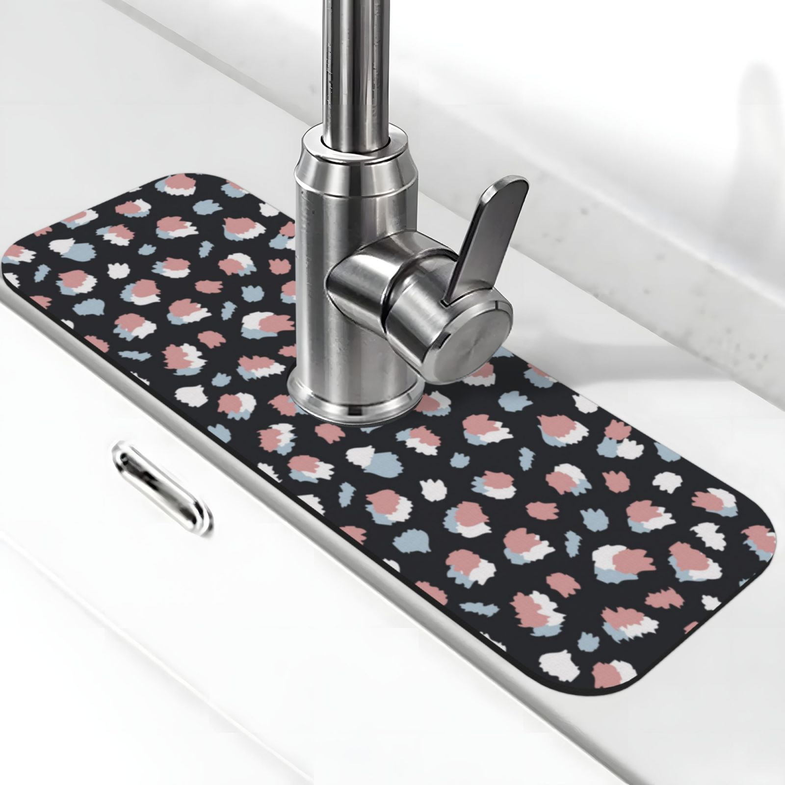 Faucet Mat for Kitchen Sink - Abstract dot print Fast Drying Absorbent ...