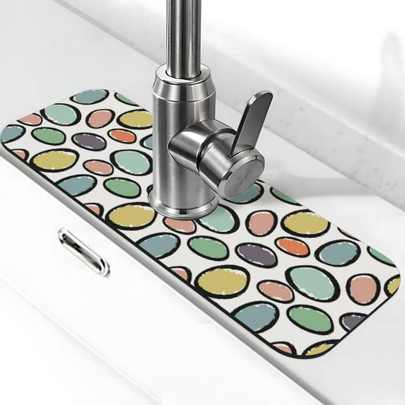 Faucet Mat for Kitchen Sink - Abstract geometric pattern Fast Drying ...