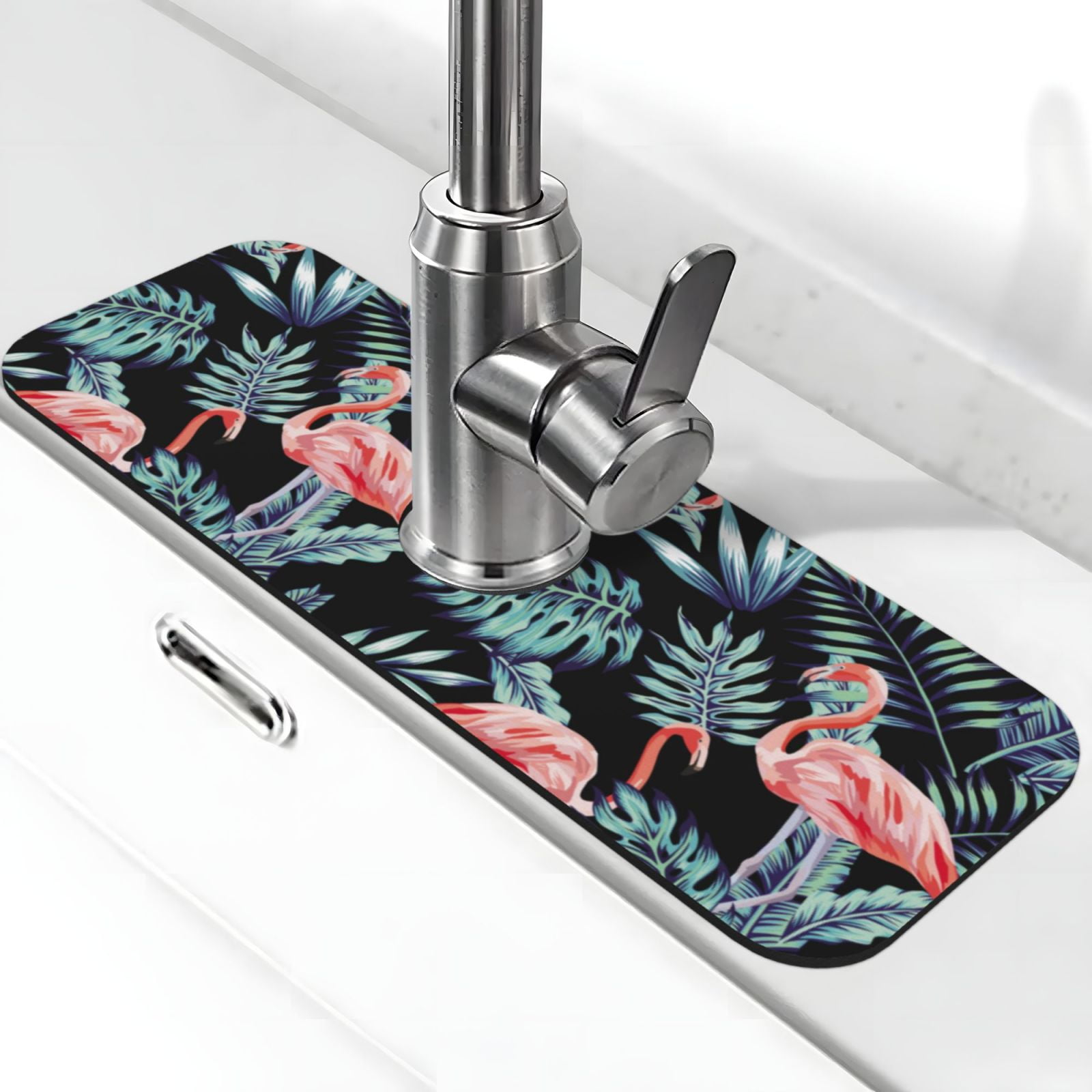 Faucet Mat for Kitchen Sink - Bird Night Blue Forest Fast Drying ...