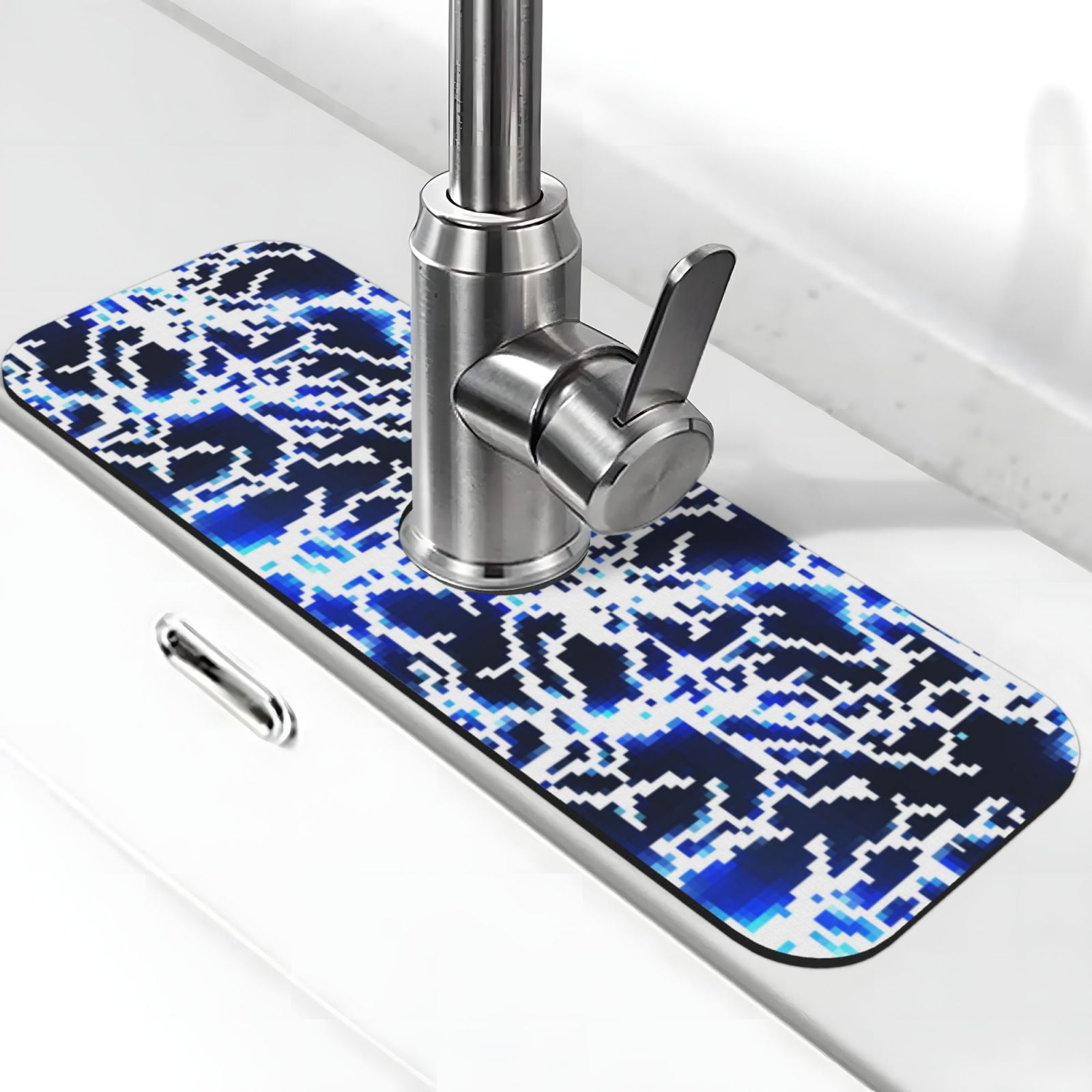 Faucet Mat for Kitchen Sink, Blue Lightning2 Cute Absorbent Fast Drying ...