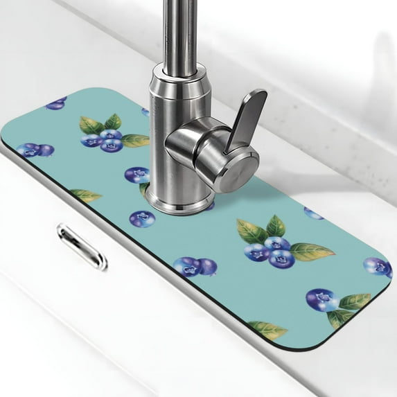 Faucet Mat for Kitchen Sink - Blueberries Print blue Fast Drying ...