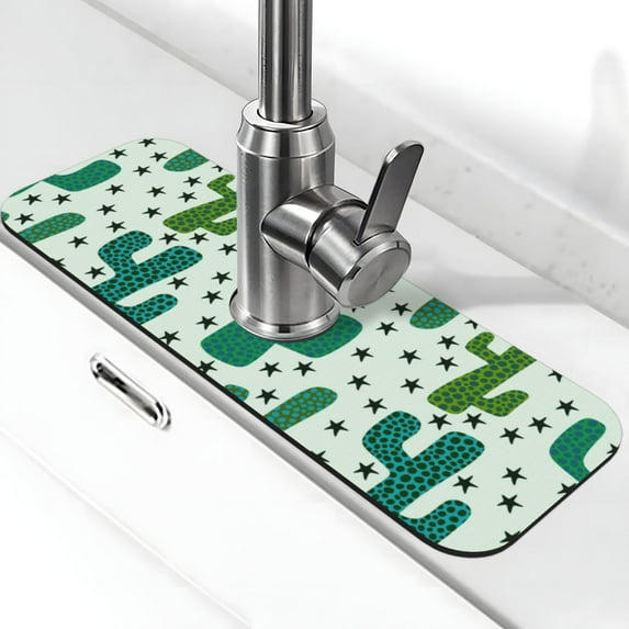 Faucet Mat for Kitchen Sink - Cactus 1 Fast Drying Absorbent Kitchen ...