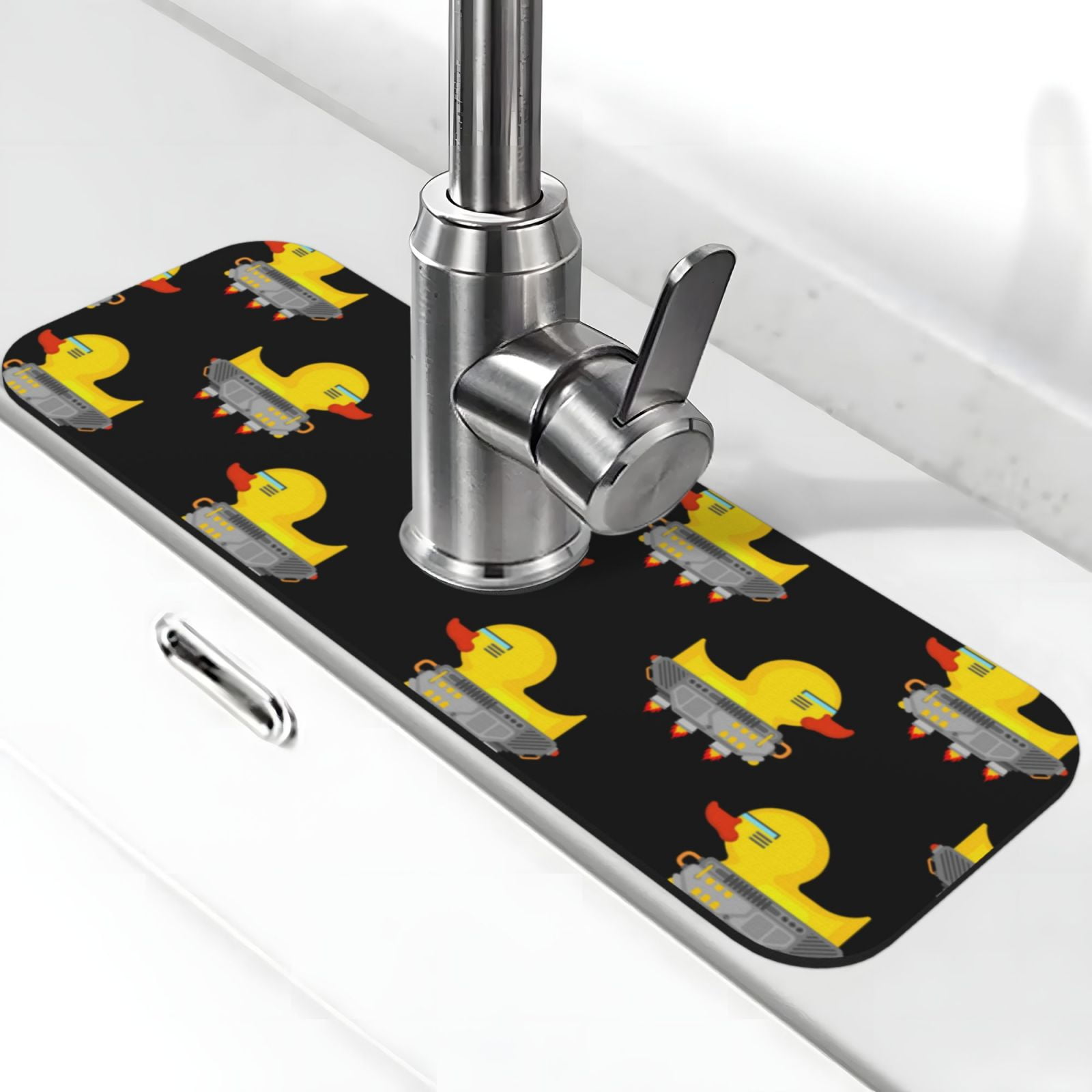 Faucet Mat for Kitchen Sink - Cartoon Mechanical Cool Duck Fast Drying ...