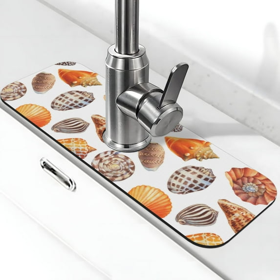 Faucet Mat for Kitchen Sink - Conch Shell No.J914 Fast Drying Absorbent ...