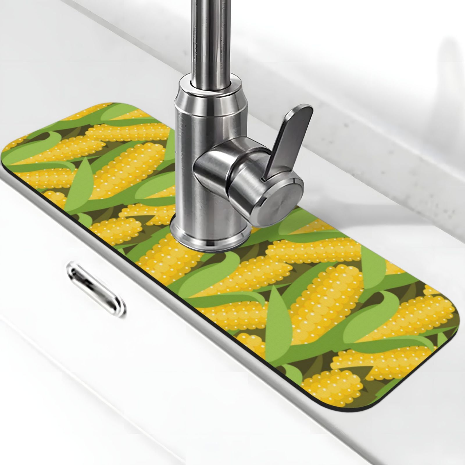 Faucet Mat for Kitchen Sink - Corn 1 Fast Drying Absorbent Kitchen Sink ...