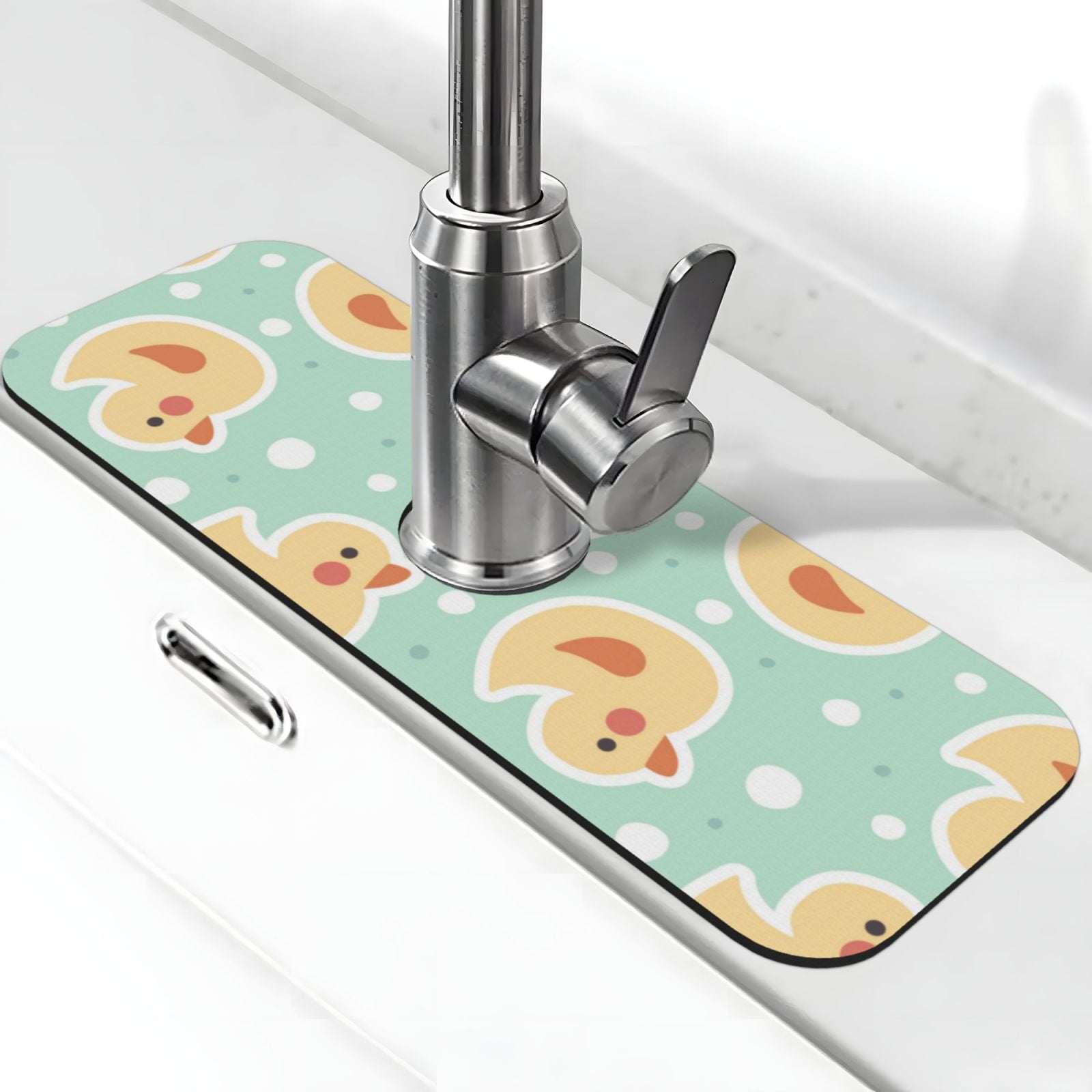 Faucet Mat for Kitchen Sink, Cute Duck Cute Absorbent Fast Drying ...
