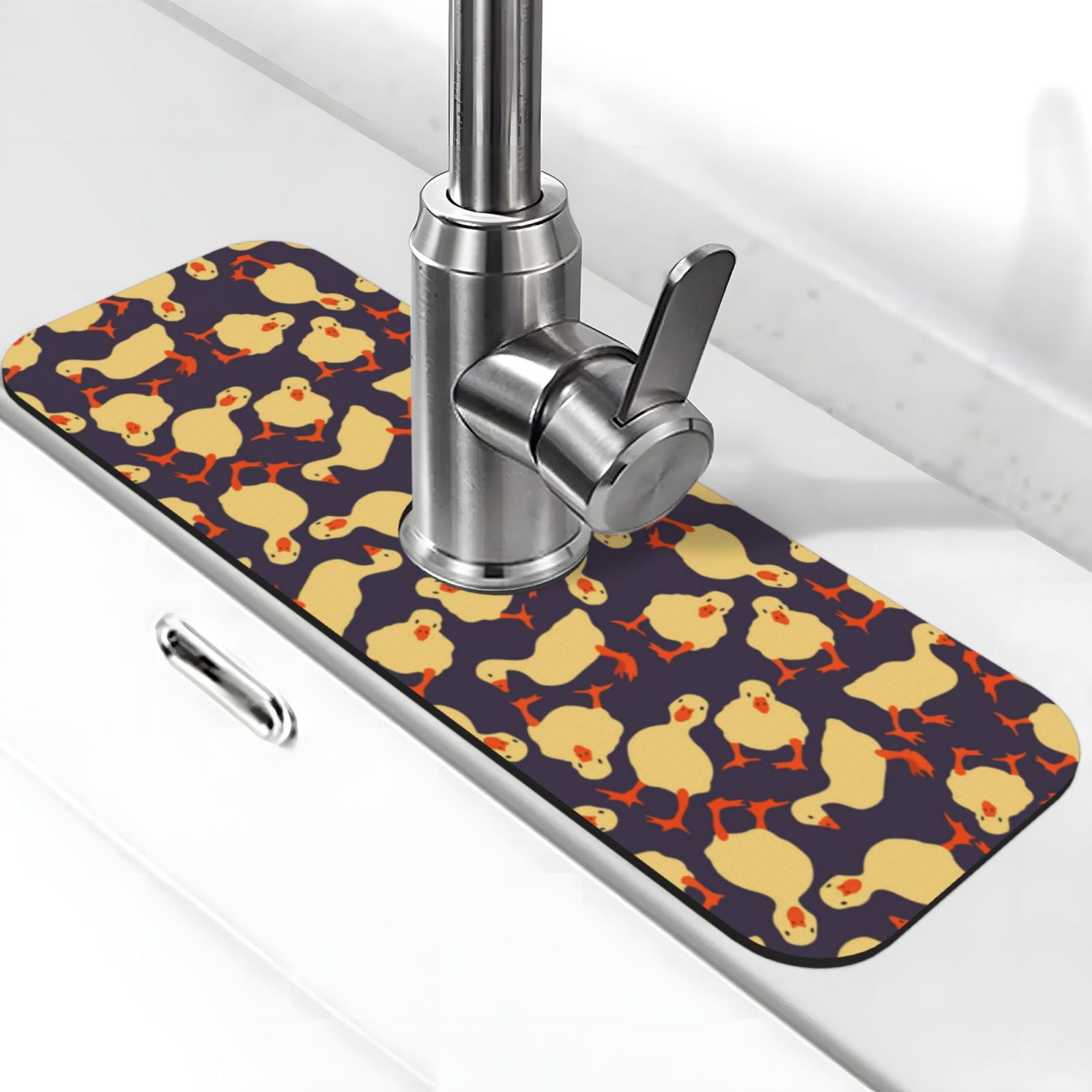Faucet Mat for Kitchen Sink - Cute Small Farm Birds Fast Drying ...