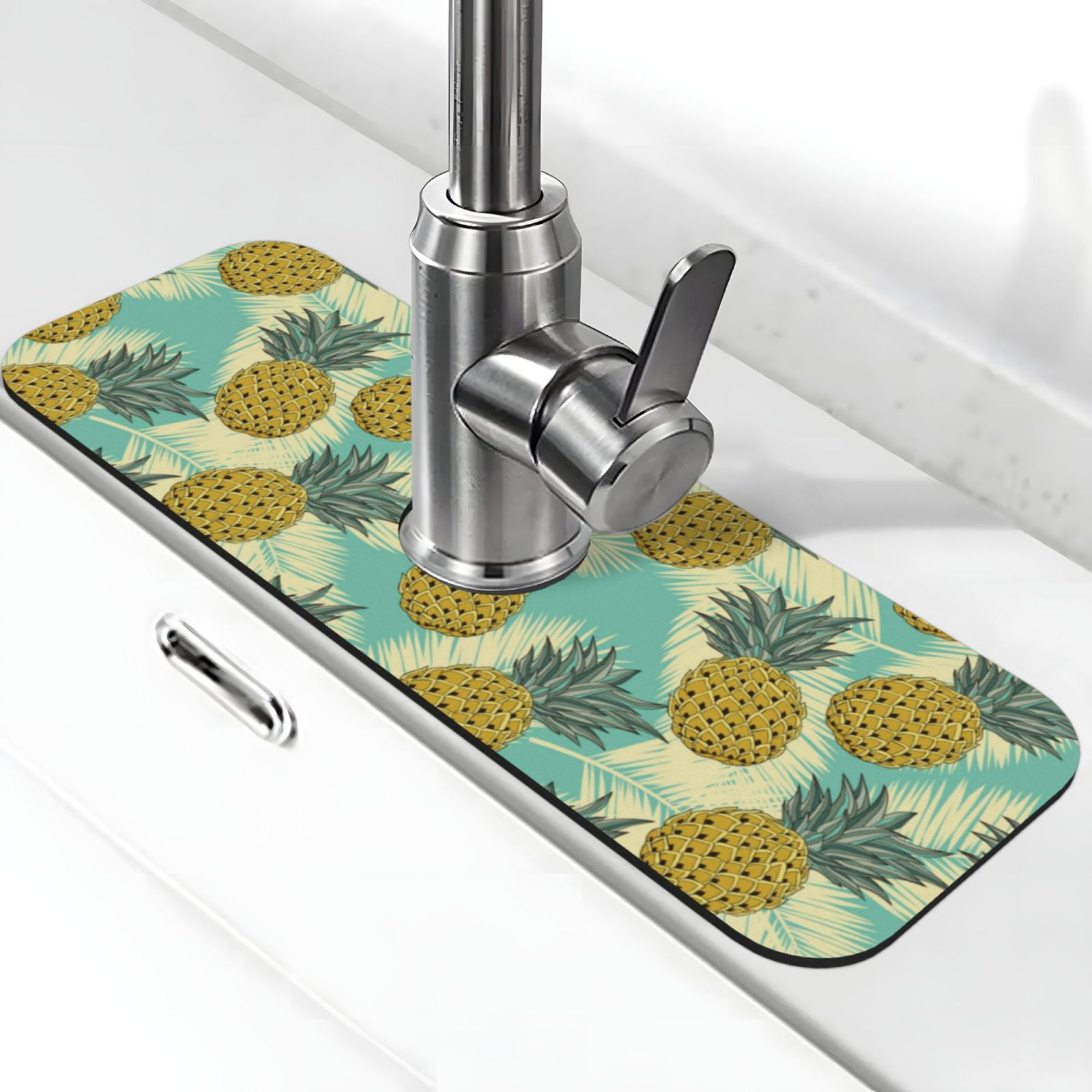 Faucet Mat for Kitchen Sink - Cute Vintage Pineapple Fast Drying ...