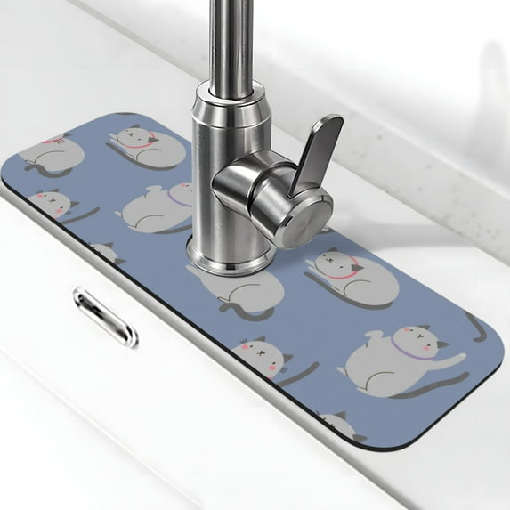 Faucet Mat for Kitchen Sink - Cute fat cat Fast Drying Absorbent ...