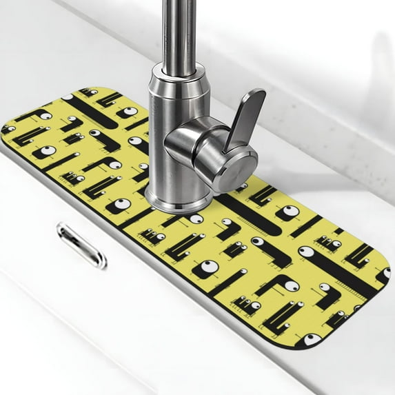 Faucet Mat for Kitchen Sink - Cute one-eyed monster Fast Drying ...