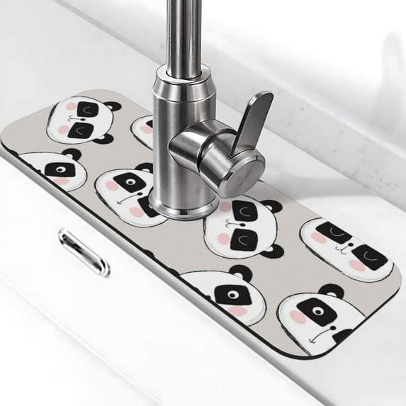 Faucet Mat for Kitchen Sink - Cute panda A Fast Drying Absorbent ...