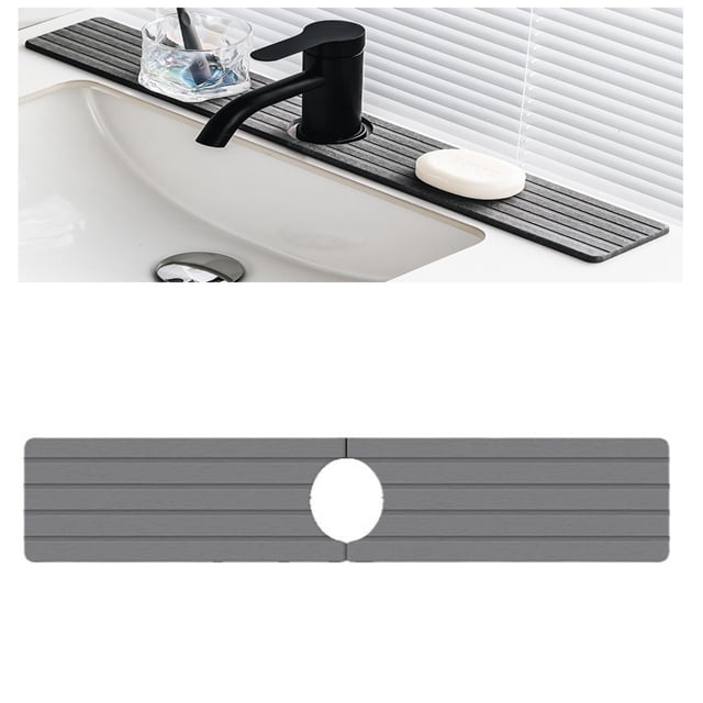 Faucet Mat for Kitchen Sink - Diatomite Stone Sink Tray, Sink Faucet ...