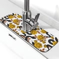 Faucet Mat for Kitchen Sink - Elegant Snake Black Flower Gold Fast ...