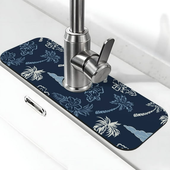 Faucet Mat for Kitchen Sink - Hawaiian Blue Style Fast Drying Absorbent ...