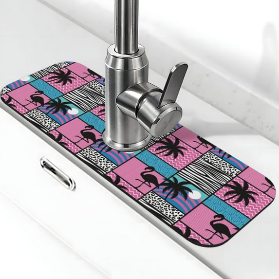 Faucet Mat for Kitchen Sink - Hawaiian Style Square Fast Drying ...