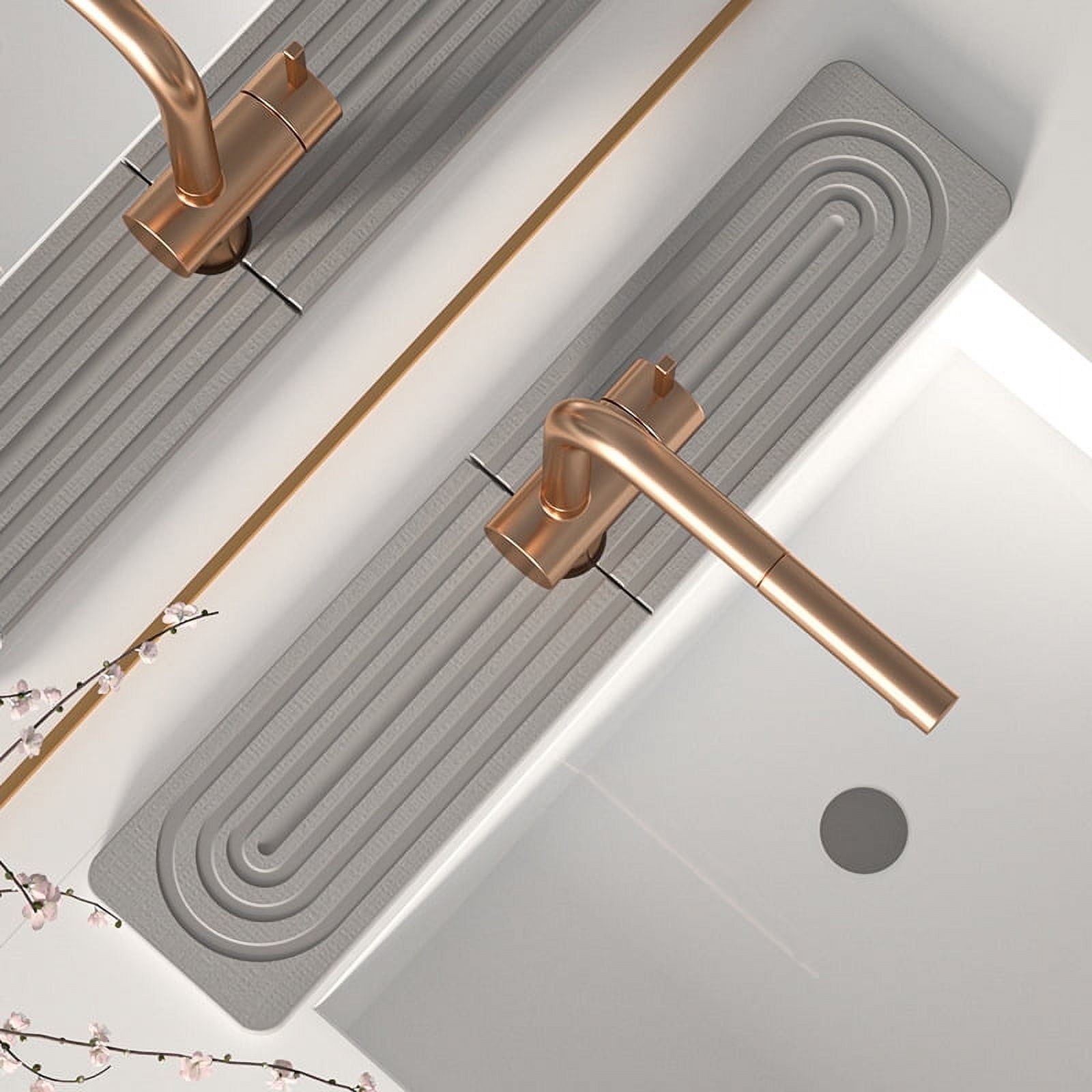 Faucet Mat for Kitchen Sink - Long Diatomite Fast Drying Stone Sink ...