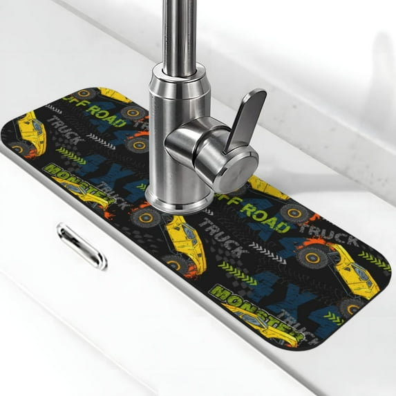 Faucet Mat for Kitchen Sink - Monster Truck1 Fast Drying Absorbent ...