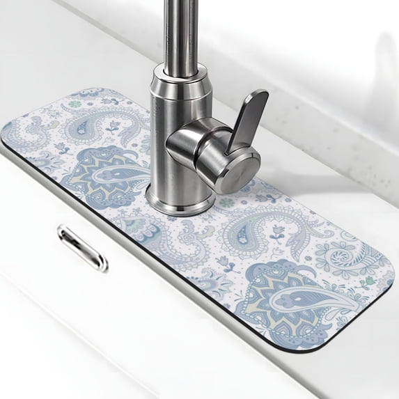 Faucet Mat for Kitchen Sink - Paisley Pattern No.9024 Fast Drying ...