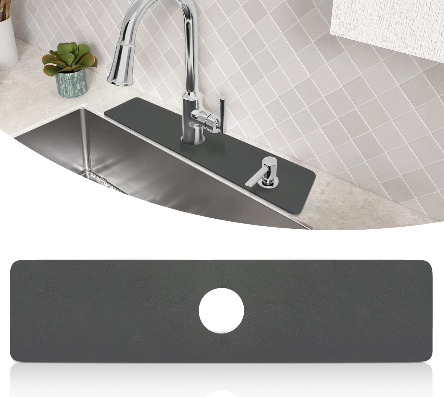 Faucet Mat for Kitchen Sink Protectors, 24 Inch Long Kitchen Sink ...